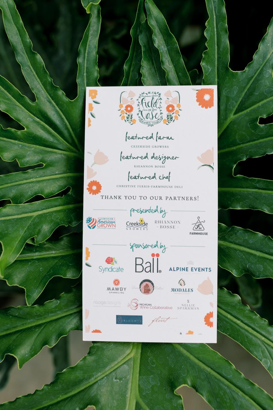 Certified American Grown Flowers Field to Vase Dinner Michigan 2024 ...
